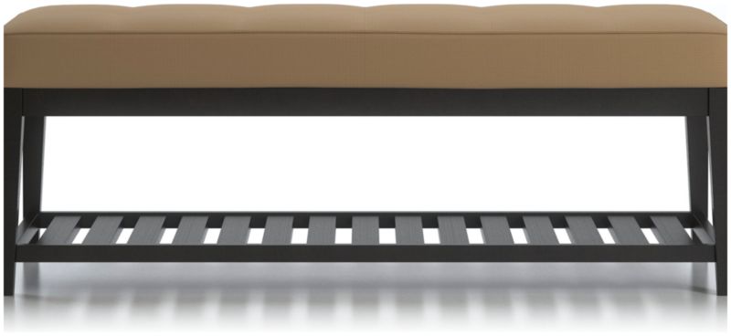 Nash Small Tufted Bench with Slats + Reviews | Crate & Barrel