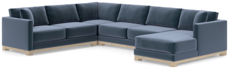 Gather Wood Base 4-Piece U-Shaped Sectional | Crate & Barrel