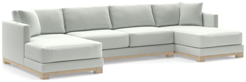 Gather Wood Base 3-Piece U-Shaped Sectional | Crate & Barrel