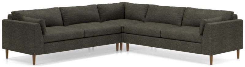 Avondale Wood Leg 3-Piece Sectional + Reviews | Crate & Barrel