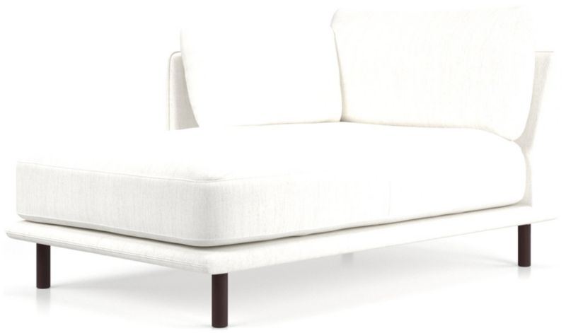 Wells Left-Arm Chaise with Dark Brown Leg Finish + Reviews | Crate & Barrel
