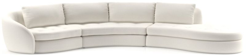 Sinuous Curved 3-Piece Right Arm Chaise Sectional Sofa by Athena Calderone | Crate & Barrel