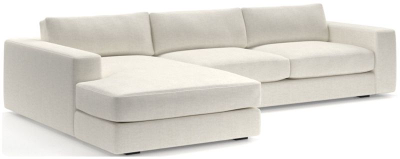 Oceanside Low Deep-Seat 2-Piece Left-Arm Chaise Small Sectional Sofa ...