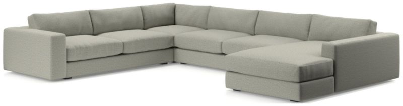 Oceanside Low Deep-Seat 4-Piece L-Shaped Sectional Sofa | Crate & Barrel