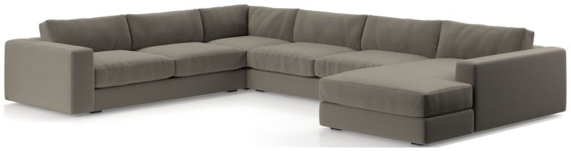Oceanside Low Deep-Seat 4-Piece L-Shaped Sectional Sofa | Crate & Barrel