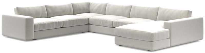 Oceanside Low Deep-Seat 4-Piece L-Shaped Sectional Sofa | Crate & Barrel