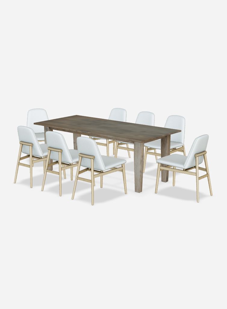 Basque 82" Weathered Light Brown Solid Wood Dining Table + Reviews ...
